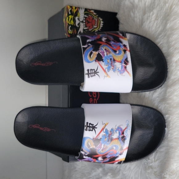 Ed Hardy | Shoes | Mens Ed Hardy Dragon Sport Slides Us 1 | Poshmark